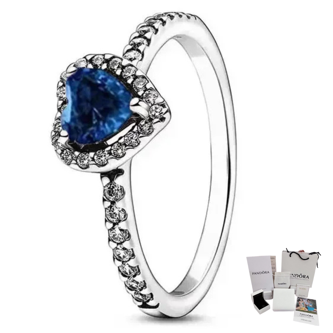 ANILLO PANDORA PROMESA CORAZON ELEVADO AZUL MARINO – ZOCALO ONLINE